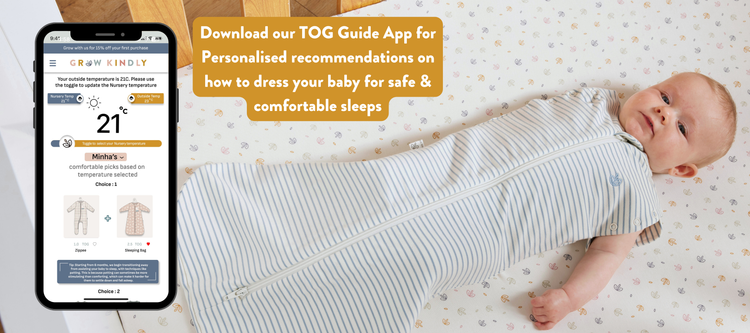Grow Kindly | Download Our Baby Safe Sleep TOG Temperature Guide App